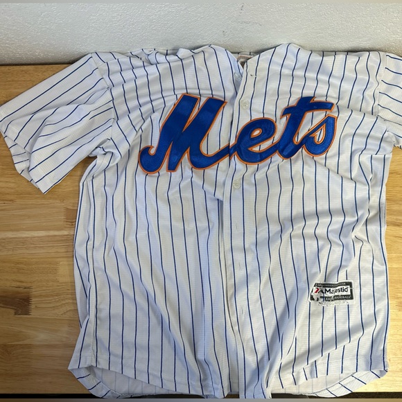 Majestic | Shirts | New York Mets Home Pin Stripe Jersey Xl | Poshmark